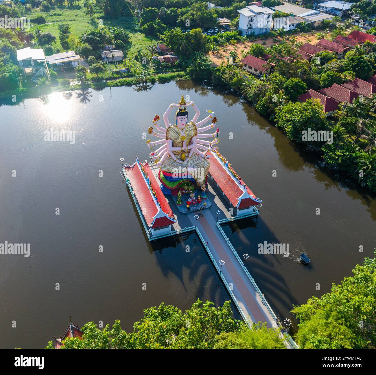 Aerial view of Wat Plai Laem in koh Samui island, Thailand Stock Photo ...