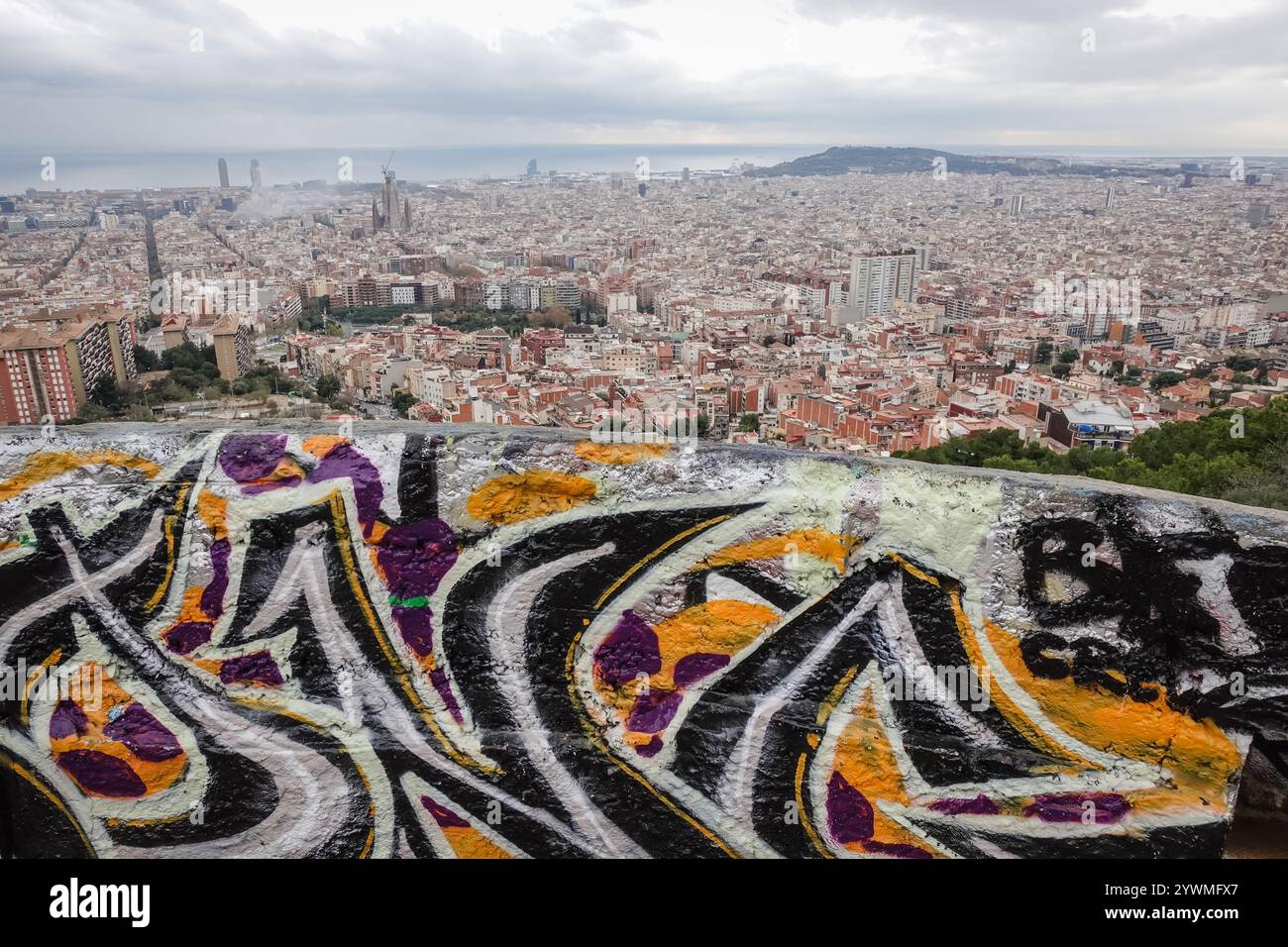 High-Level View of Barcelona City from Bunkers del Carmel (Bunkers El ...