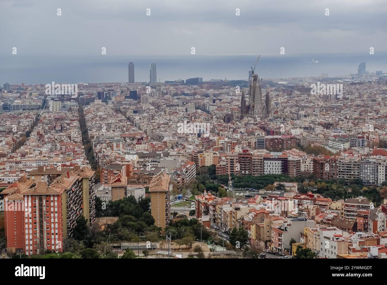 Aerial View of Barcelona City from Hilltop Stock Photo - Alamy