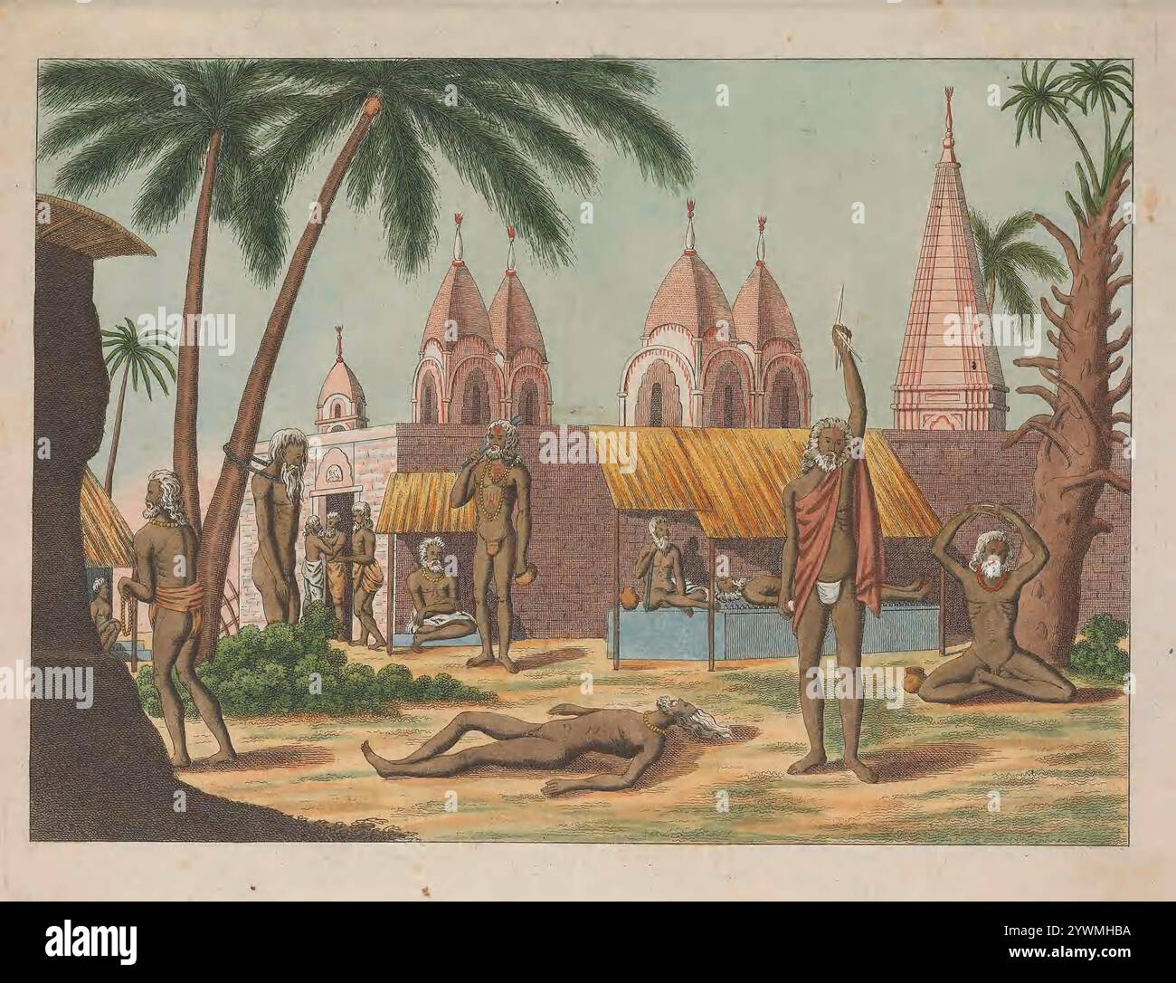 Indian Fakirs. 1800s Archive Illustration from Frederick Justin Bertuch ...