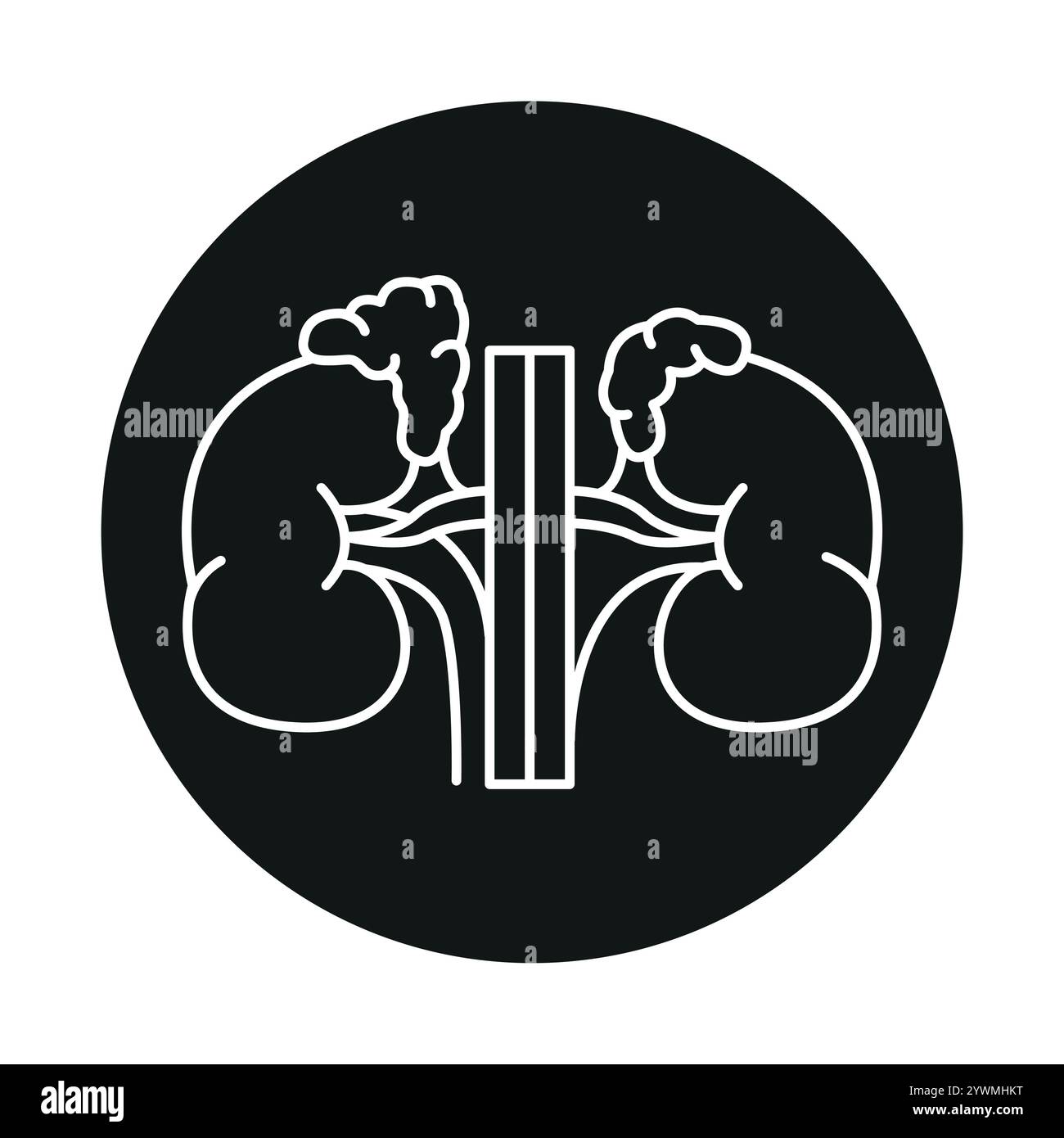 Adrenalectomy line black icon. Sign for web page, mobile app, button ...