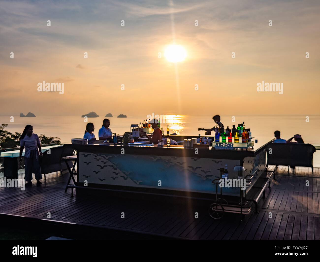 Air bar at sunset in west coast in koh Samui, Thailand Stock Photo - Alamy