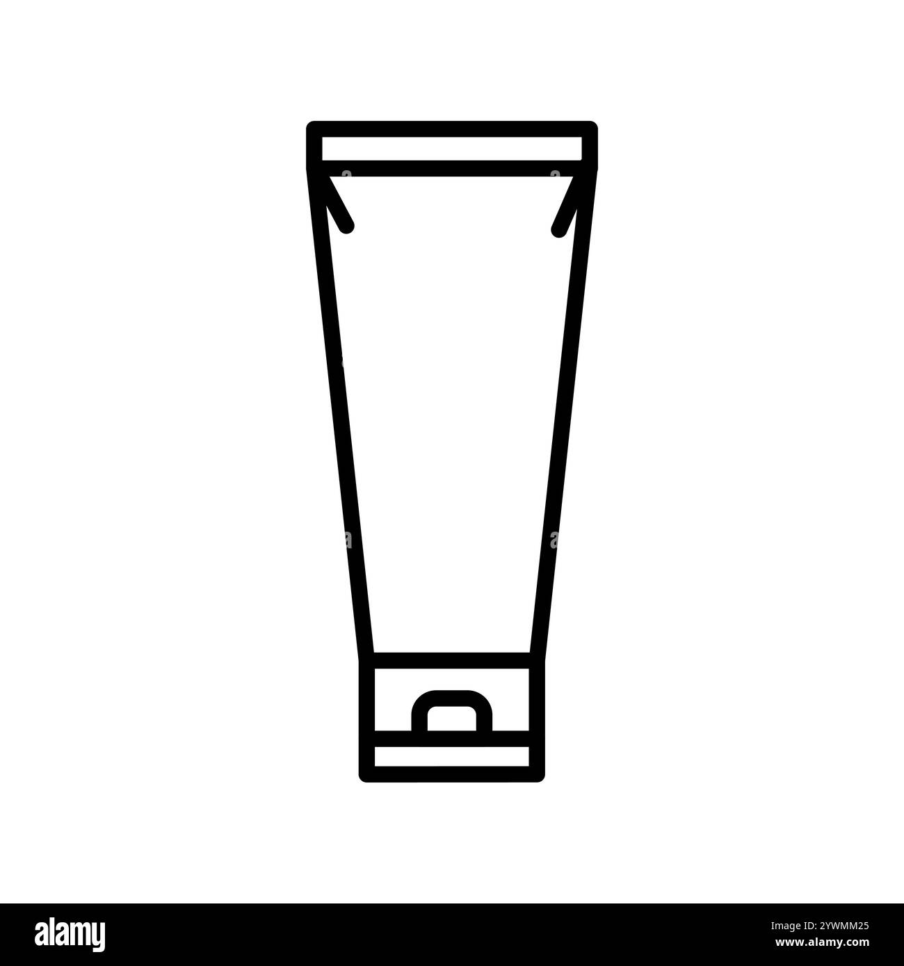 Plastic tube with cap line icon. Vector isolated element. Editable ...