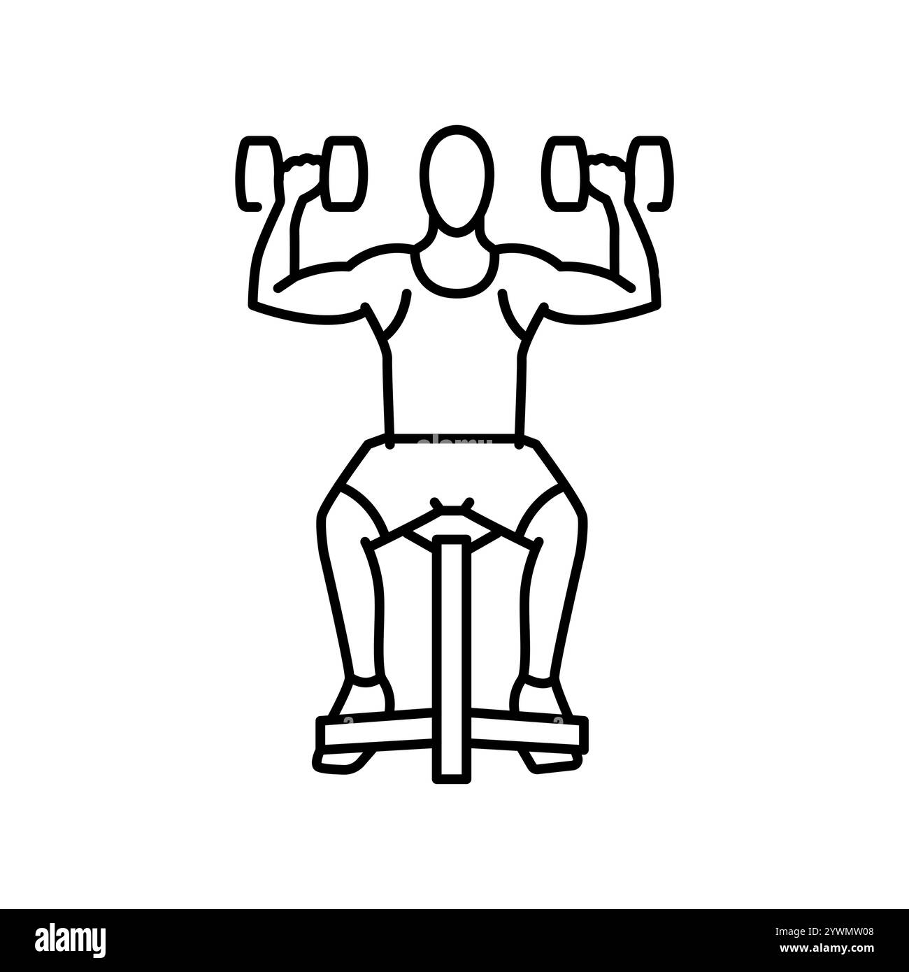 Seated dumbbell press Black and White Stock Photos & Images - Alamy
