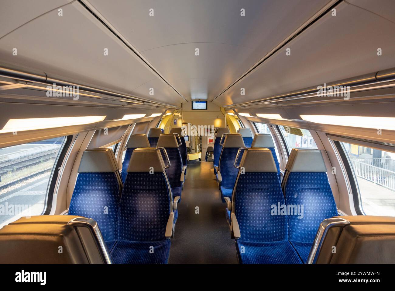 Interior of a passenger train Stock Photo - Alamy