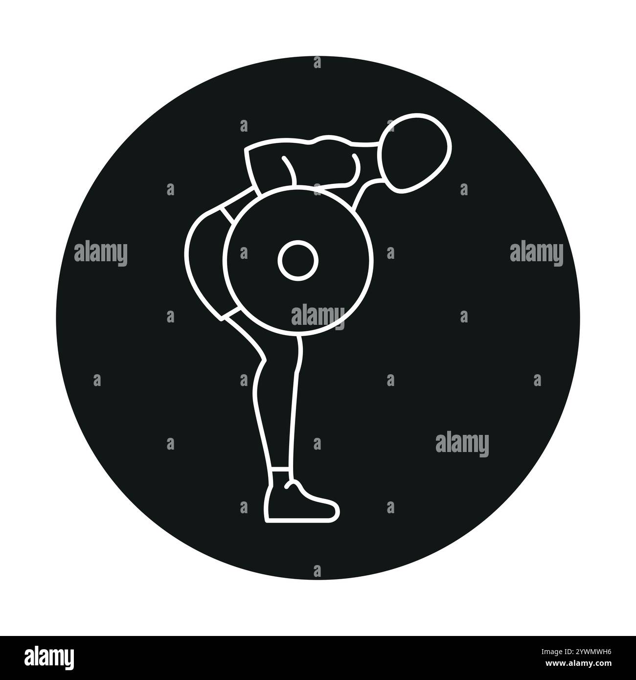 Bent over row line icon. Vector isolated element. Editable stroke Stock ...