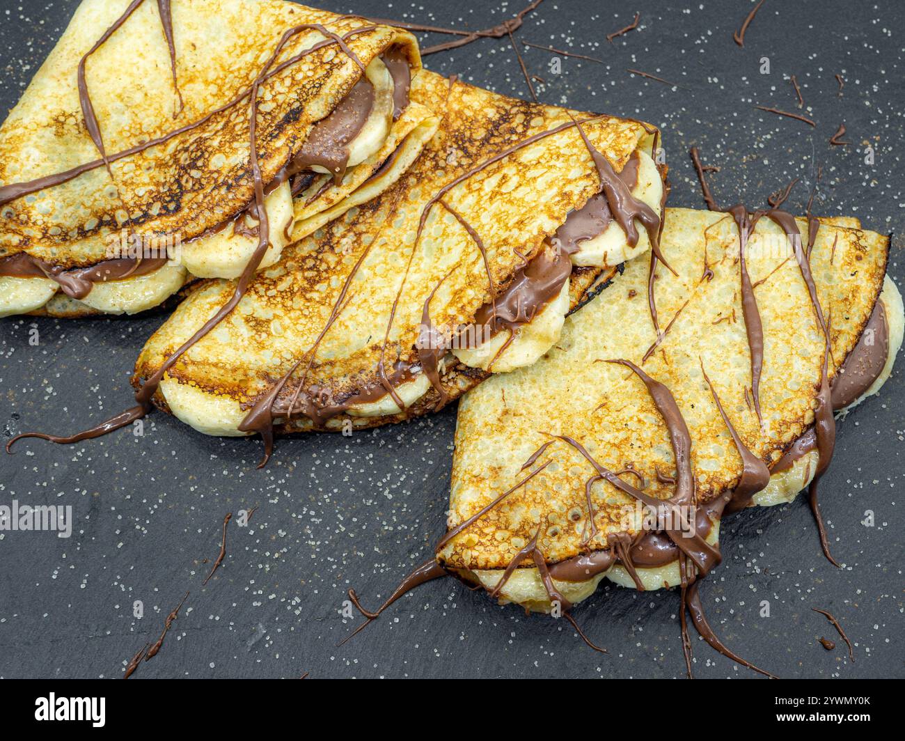 Banana crepes chocolate on hi-res stock photography and images - Alamy