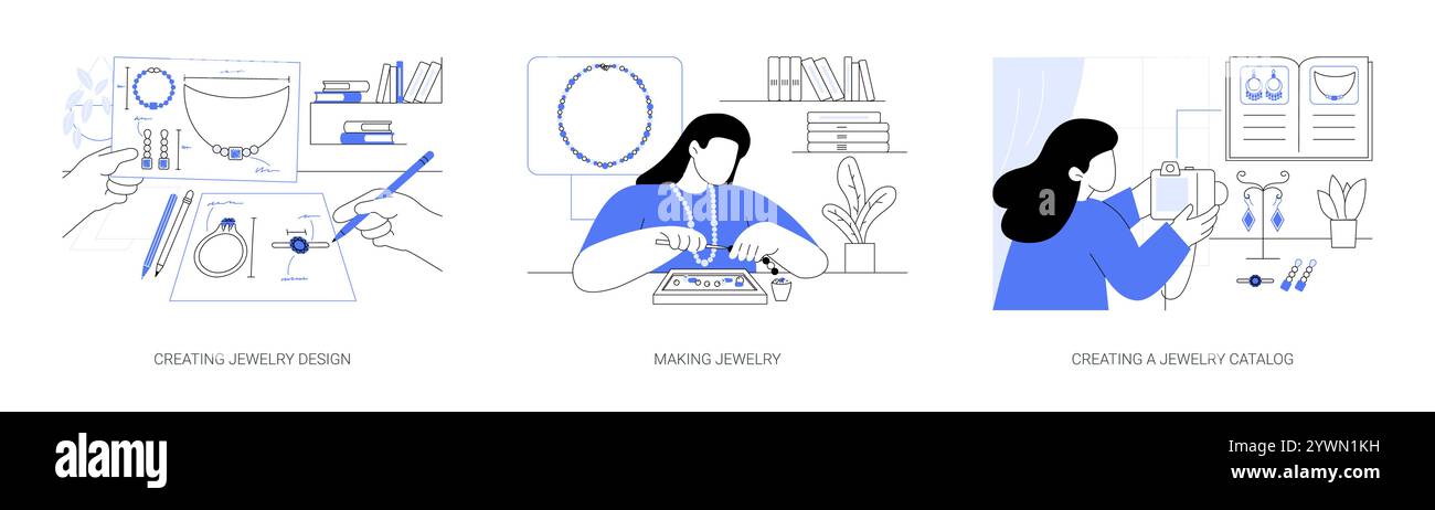 Jewelry designer isolated cartoon vector illustrations se Stock Vector ...