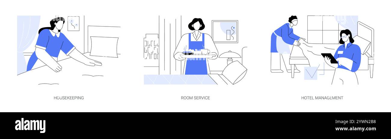 Hotel jobs isolated cartoon vector illustrations se Stock Vector Image ...