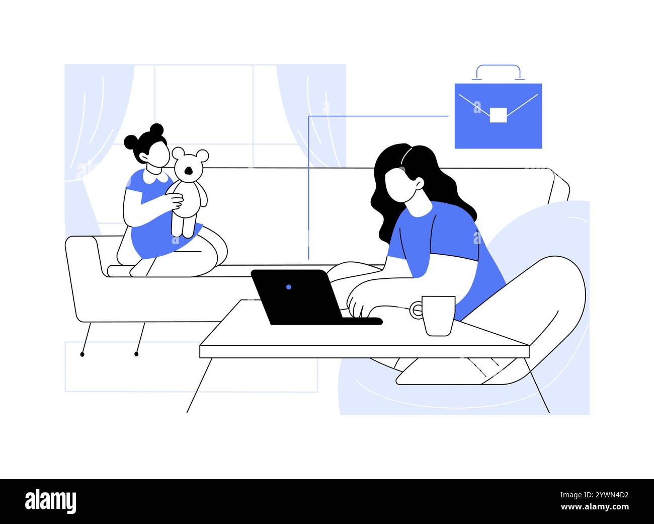 Working mom isolated cartoon vector illustrations Stock Vector Image ...