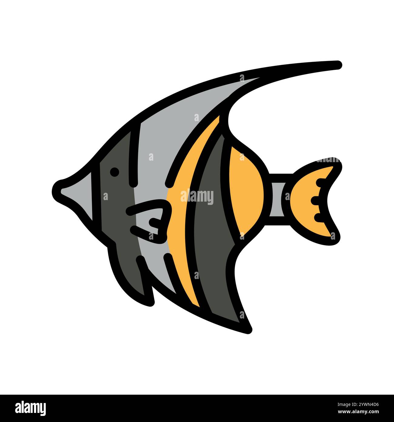 Tropical angelfish icon cartoon hi-res stock photography and images - Alamy