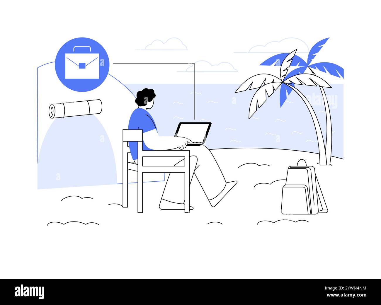 Work anywhere isolated cartoon vector illustrations Stock Vector Image ...