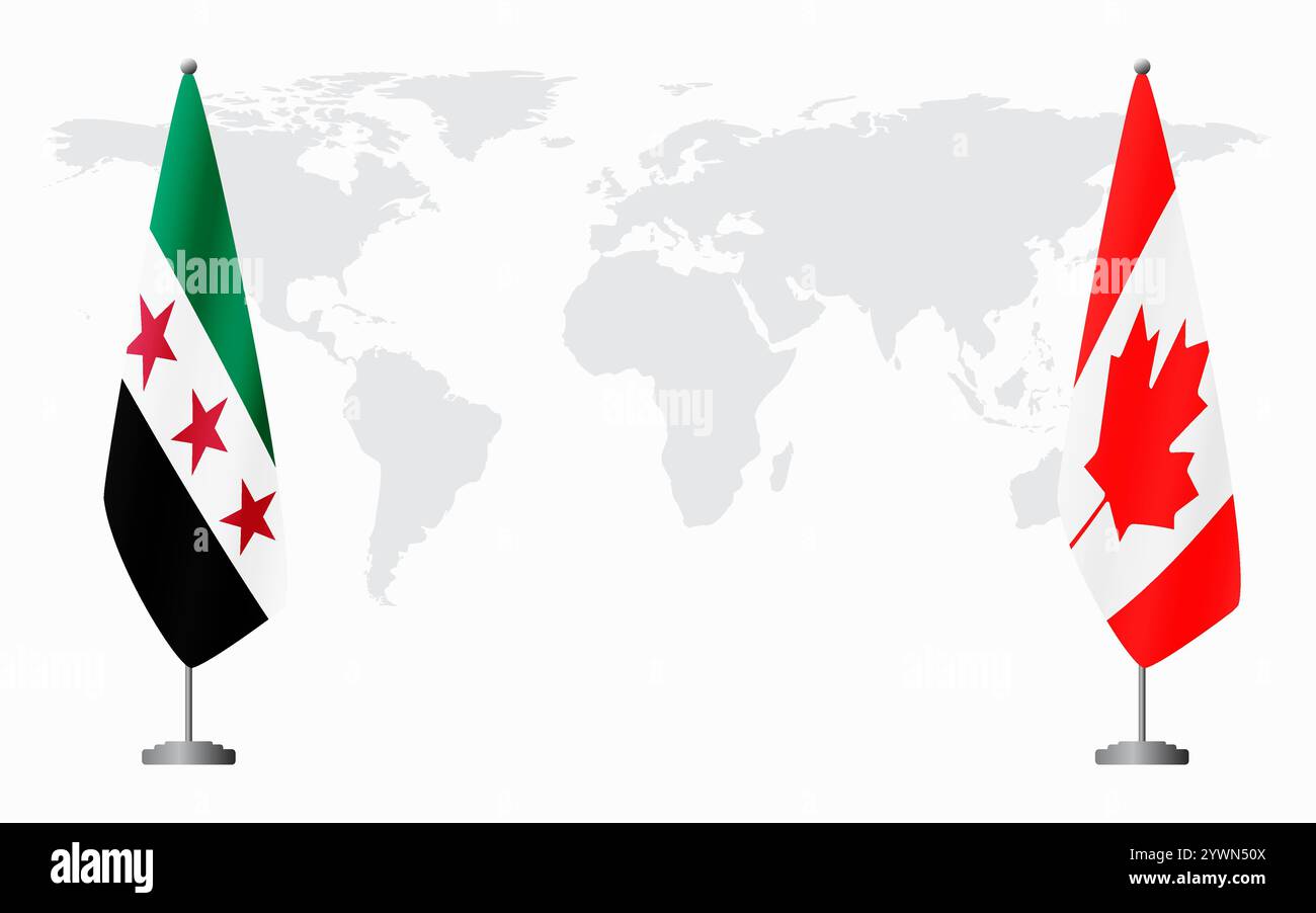 Syrian Revolution and Canada flags for official meeting against ...