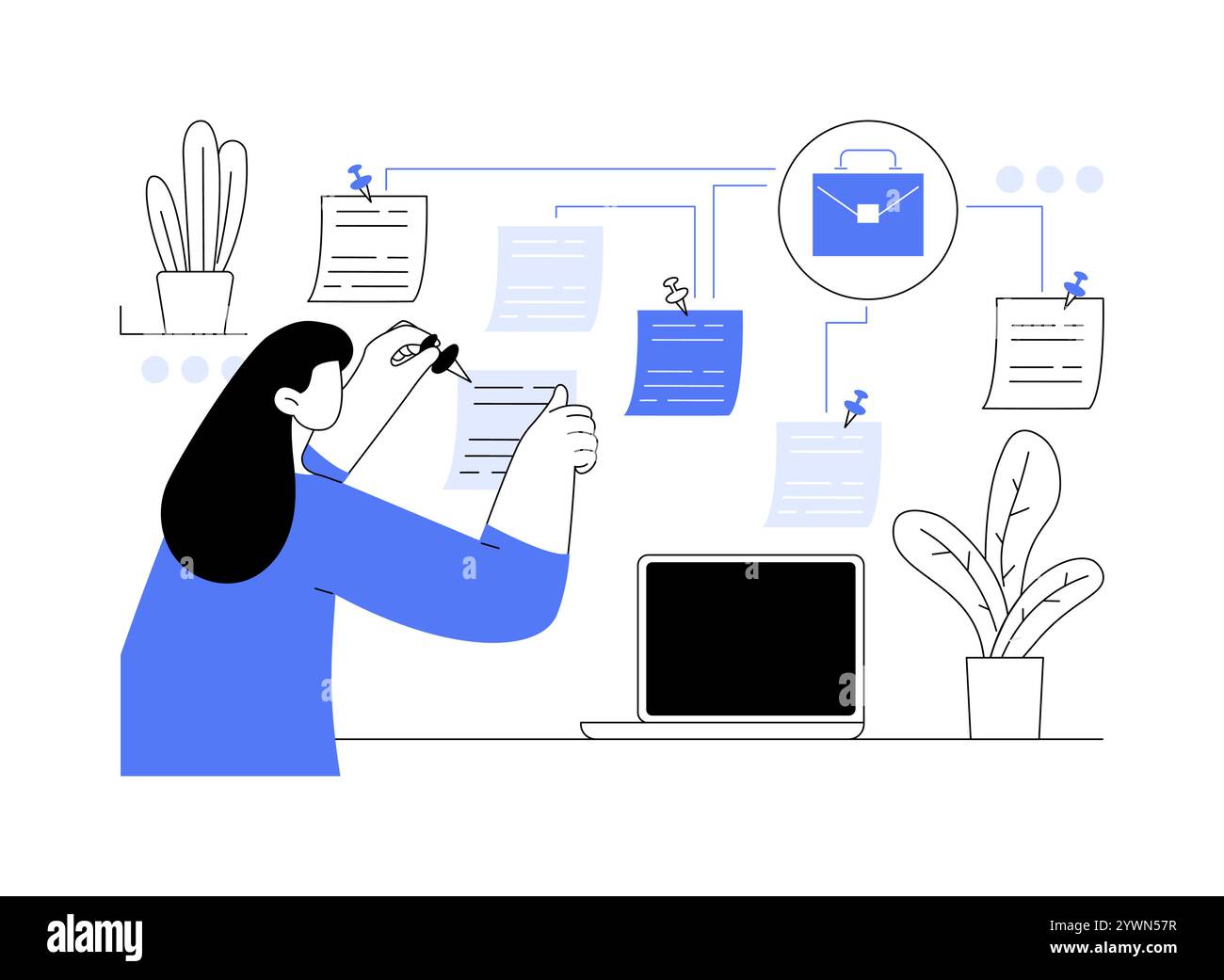 Self-management isolated cartoon vector illustrations Stock Vector ...