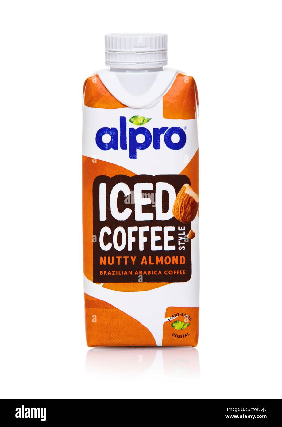 LONDON, UK - DECEMBER 10, 2024: Alpro iced coffee nutty almond ...