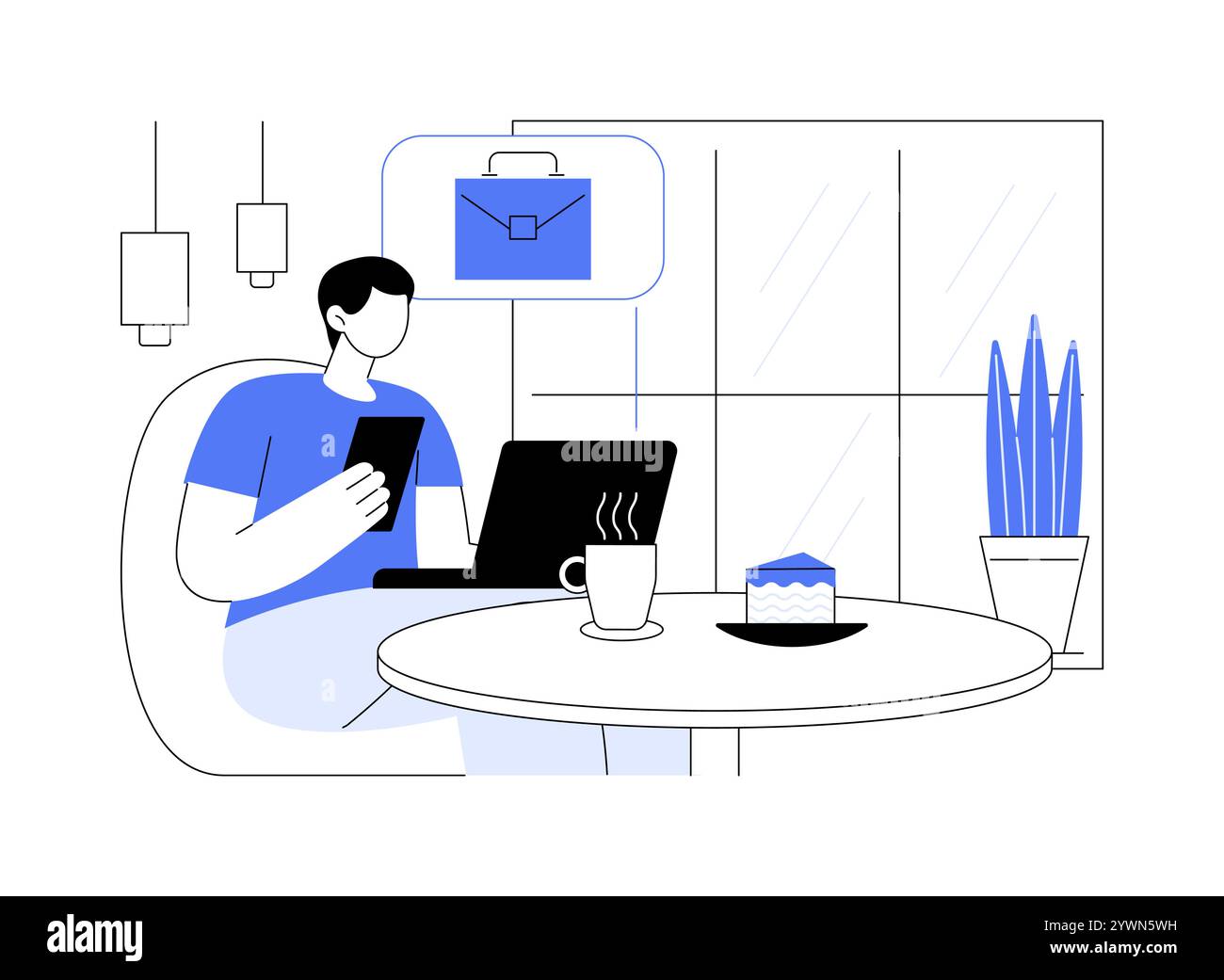 Working in a coffee shop isolated cartoon vector illustrations Stock ...