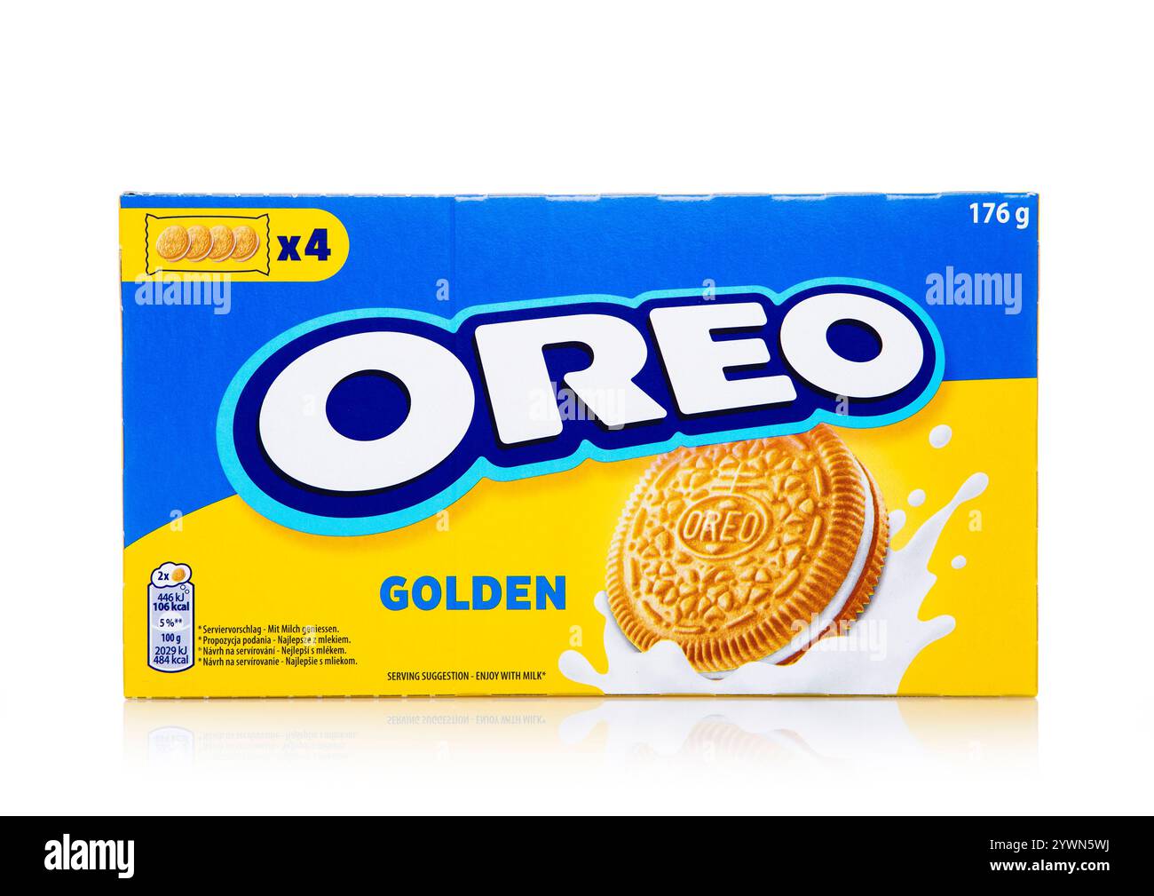 LONDON, UK - DECEMBER 10, 2024: Box Oreo Original golden cookie with ...
