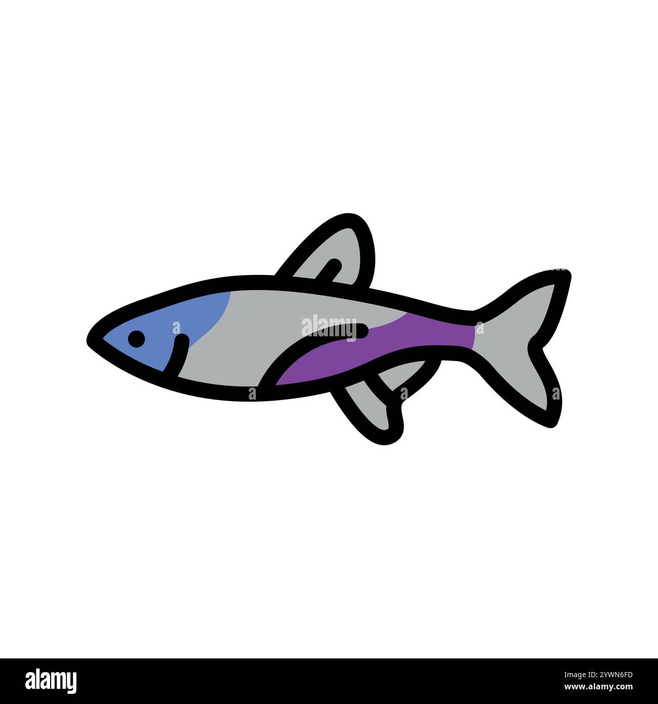 Neon tetra color line icon.Tropical fish. Editable stroke Stock Vector ...
