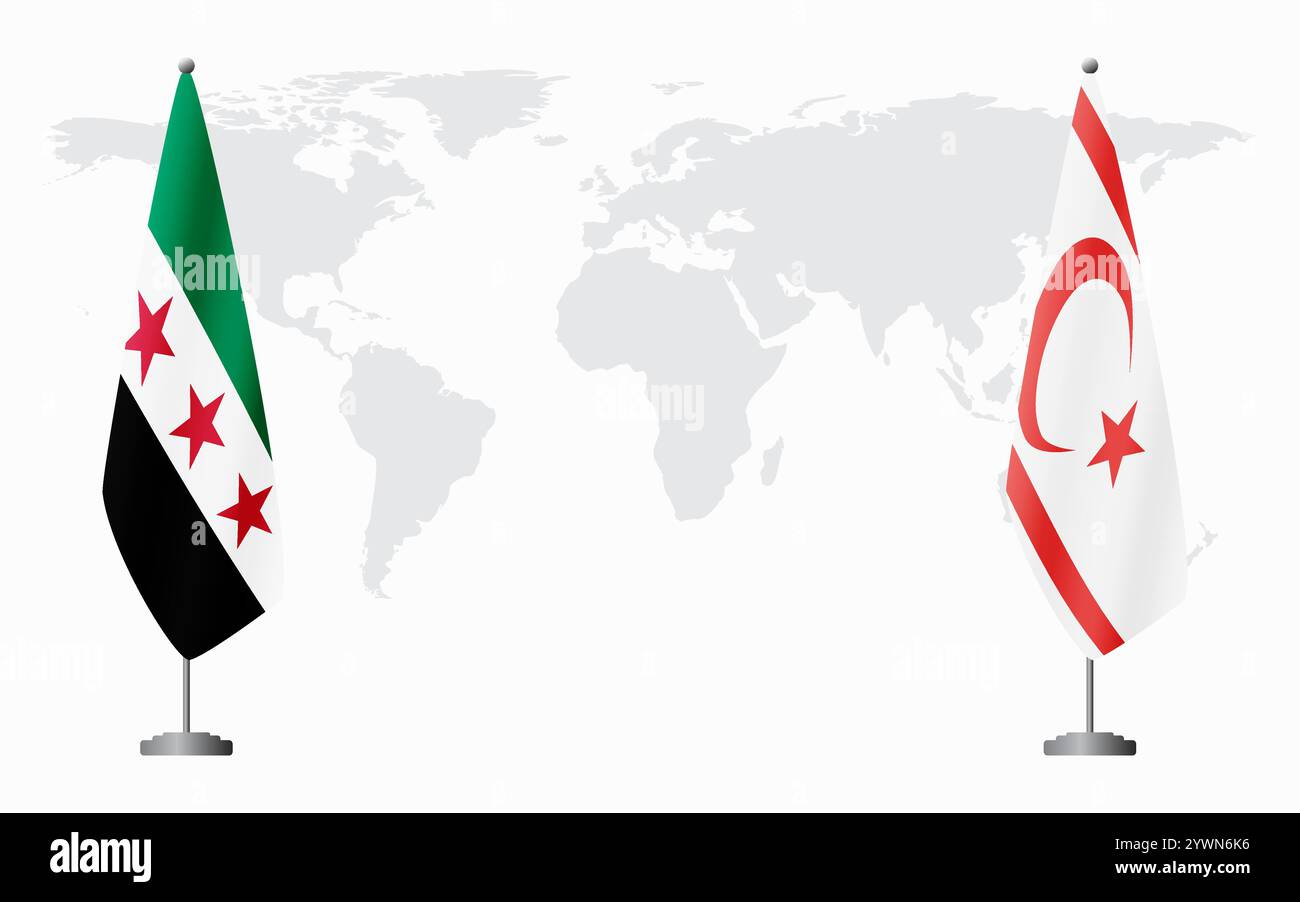 Syrian Revolution and Turkish Republic of Northern Cyprus flags for ...
