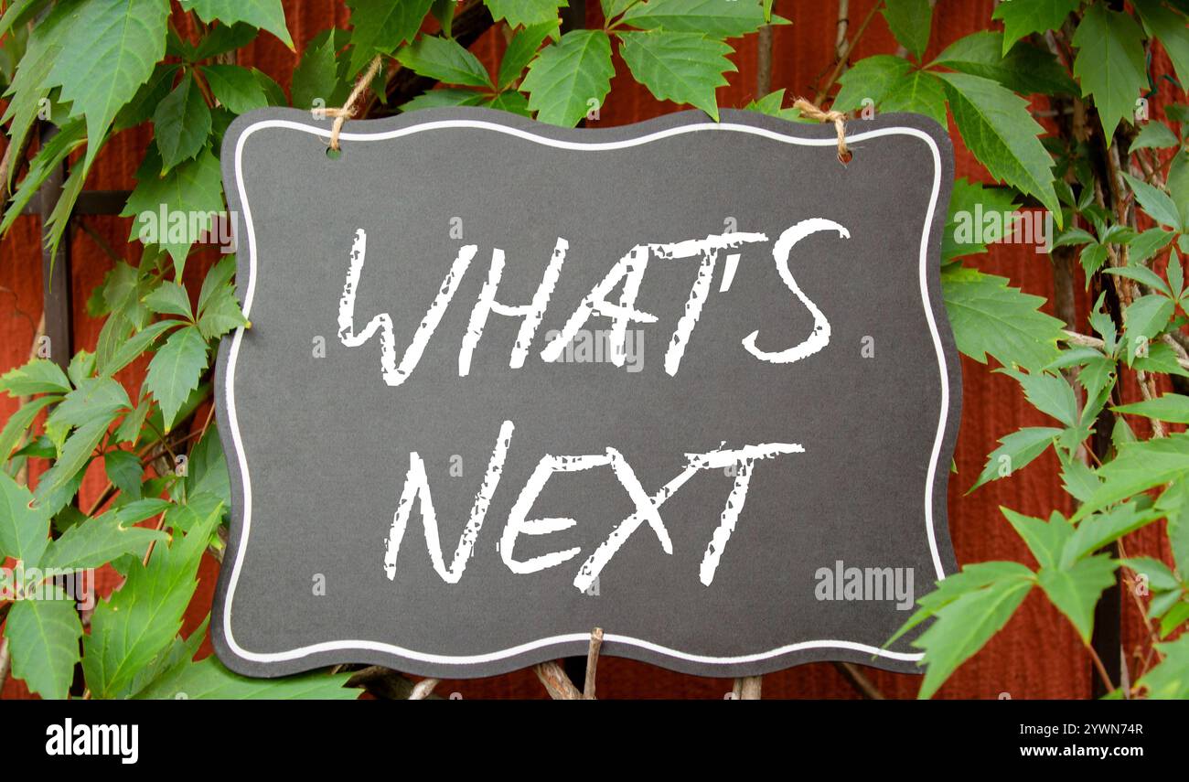 What is next symbol. Concept words What is next on black chalk ...