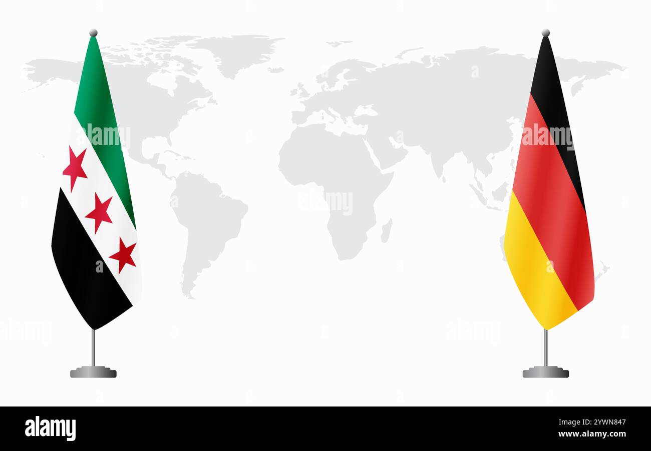 Syrian Revolution and Germany flags for official meeting against ...