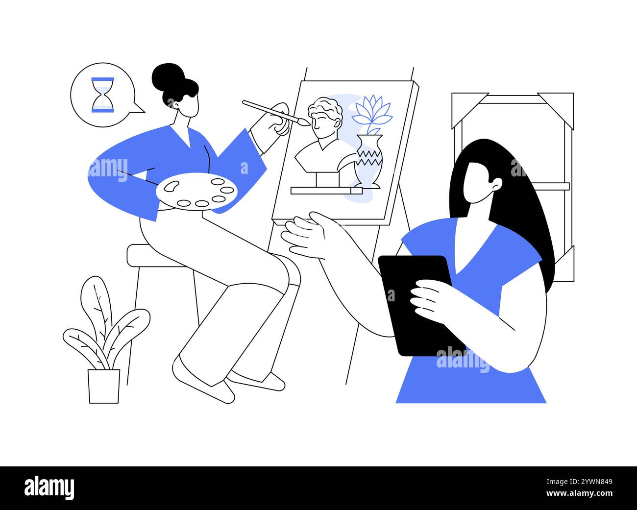 Art restorer isolated cartoon vector illustrations Stock Vector Image ...