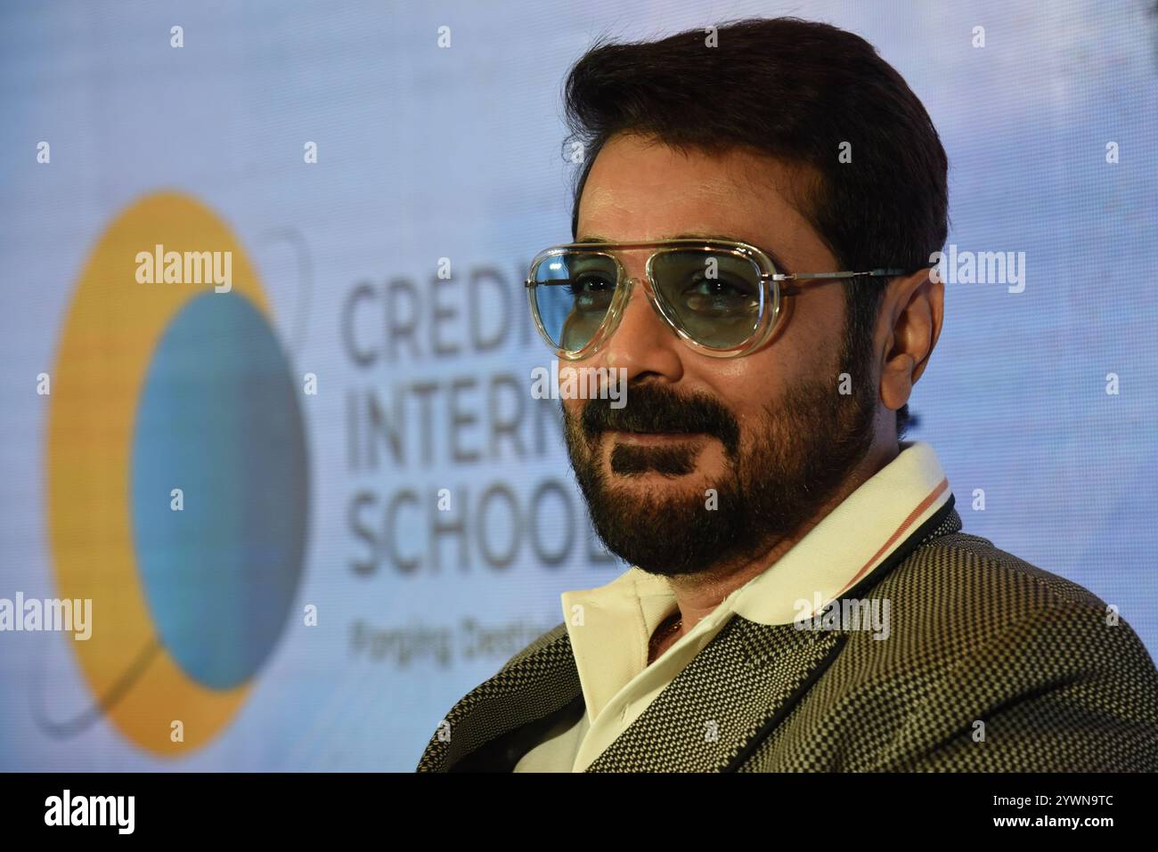 Indian Actor Prosenjit Chatterjee react at the media conferences during ...