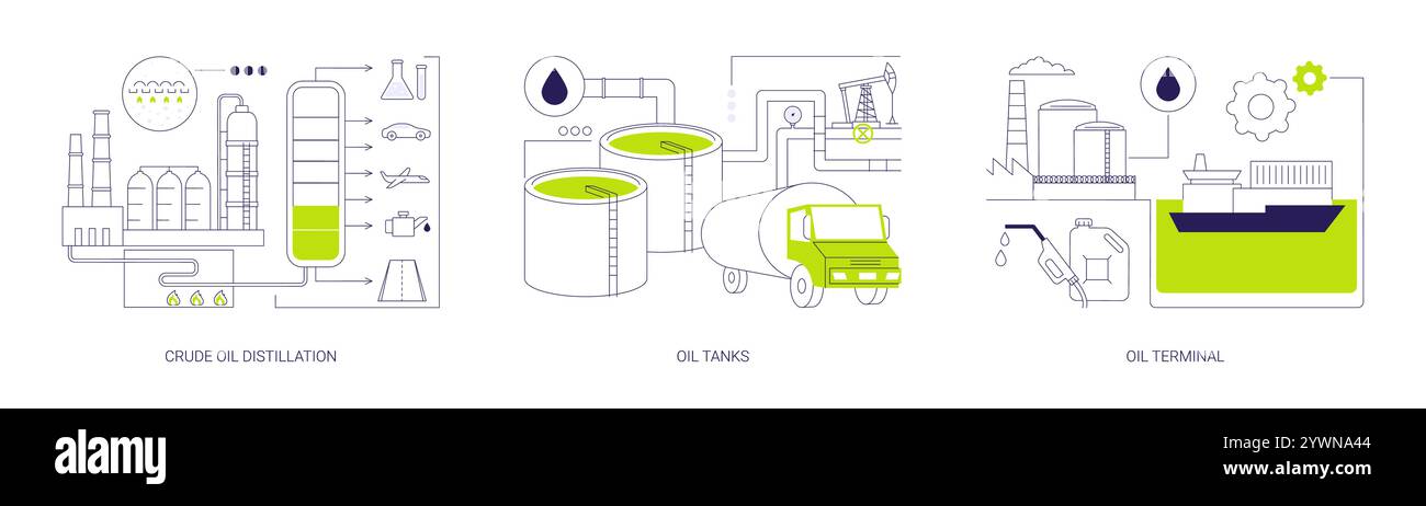 Oil refinery abstract concept vector illustrations Stock Vector Image ...