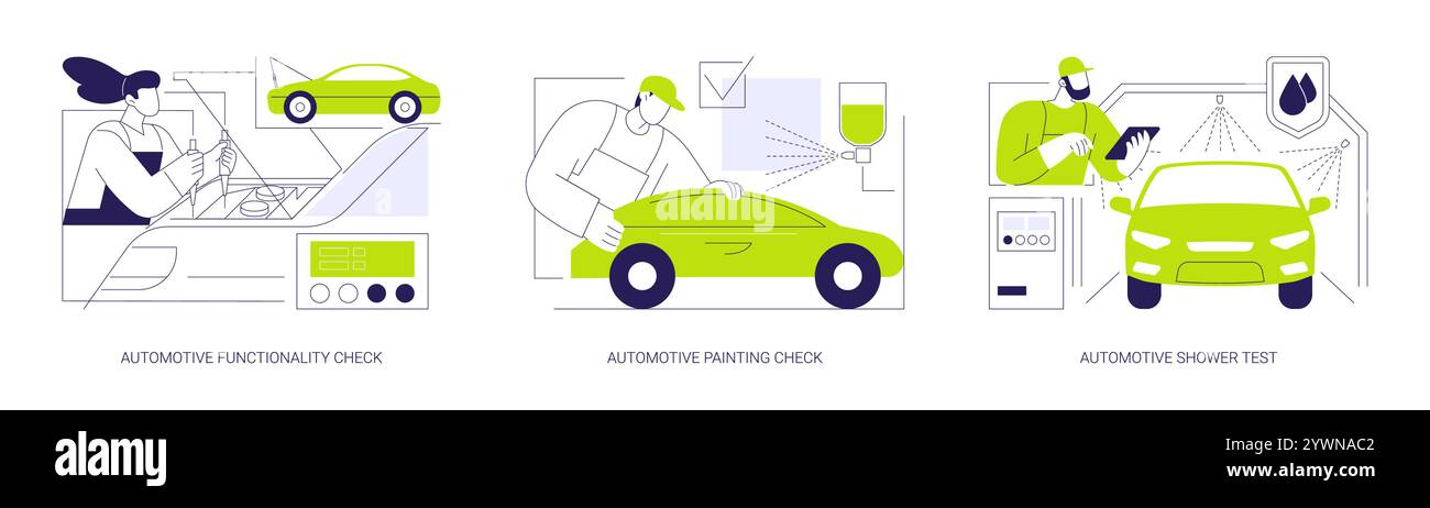 Car quality inspection abstract concept vector illustrations Stock ...