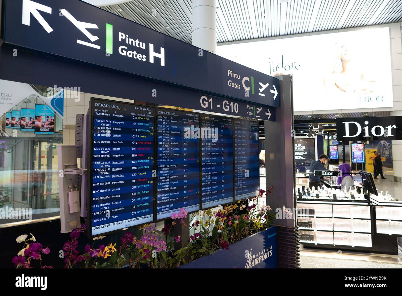 KUALA LUMPUR, MALAYSIA - DECEMBER 03, 2023: FIDS as seen in KLIA ...