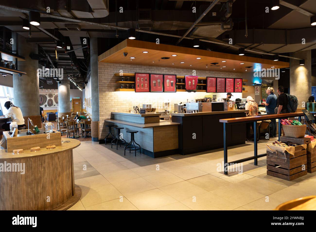 KUALA LUMPUR, MALAYSIA - DECEMBER 03, 2023: interior shot of Starbucks ...
