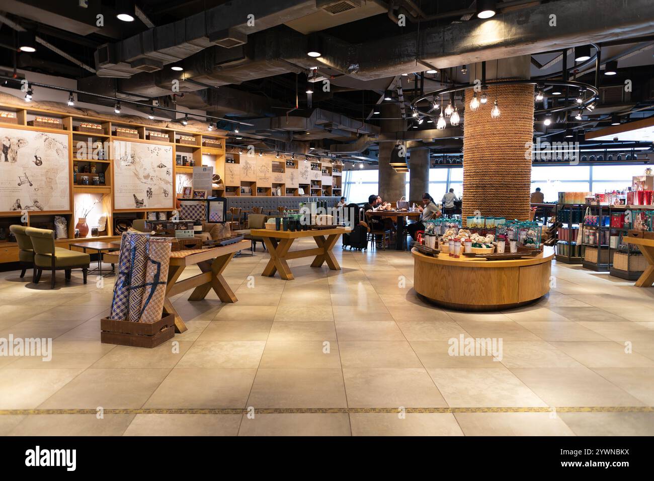 KUALA LUMPUR, MALAYSIA - DECEMBER 03, 2023: interior shot of Starbucks ...