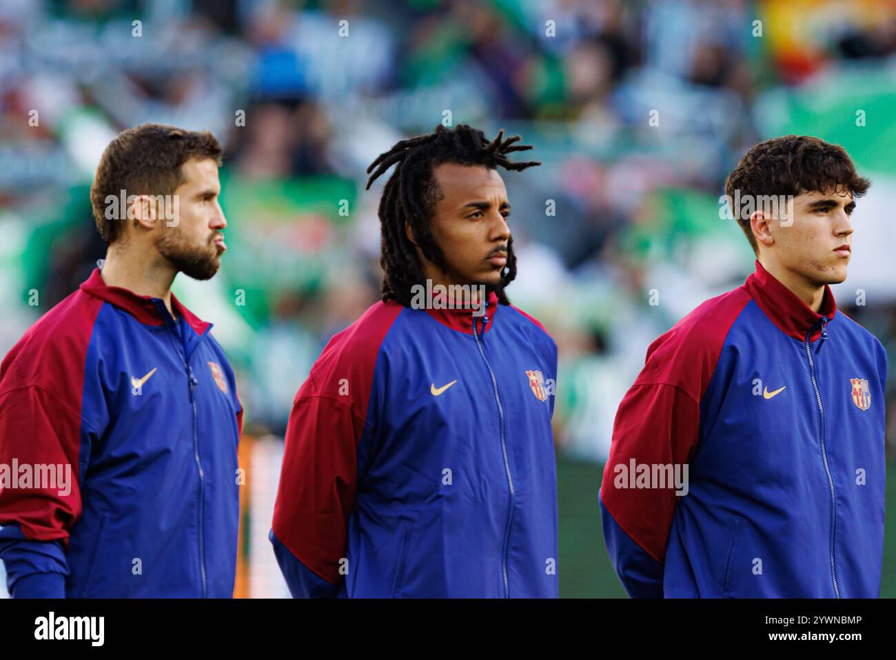 Inigo Martinez, Jules Kounde, Pau Cubarsi seen during LaLiga EASPORTS ...
