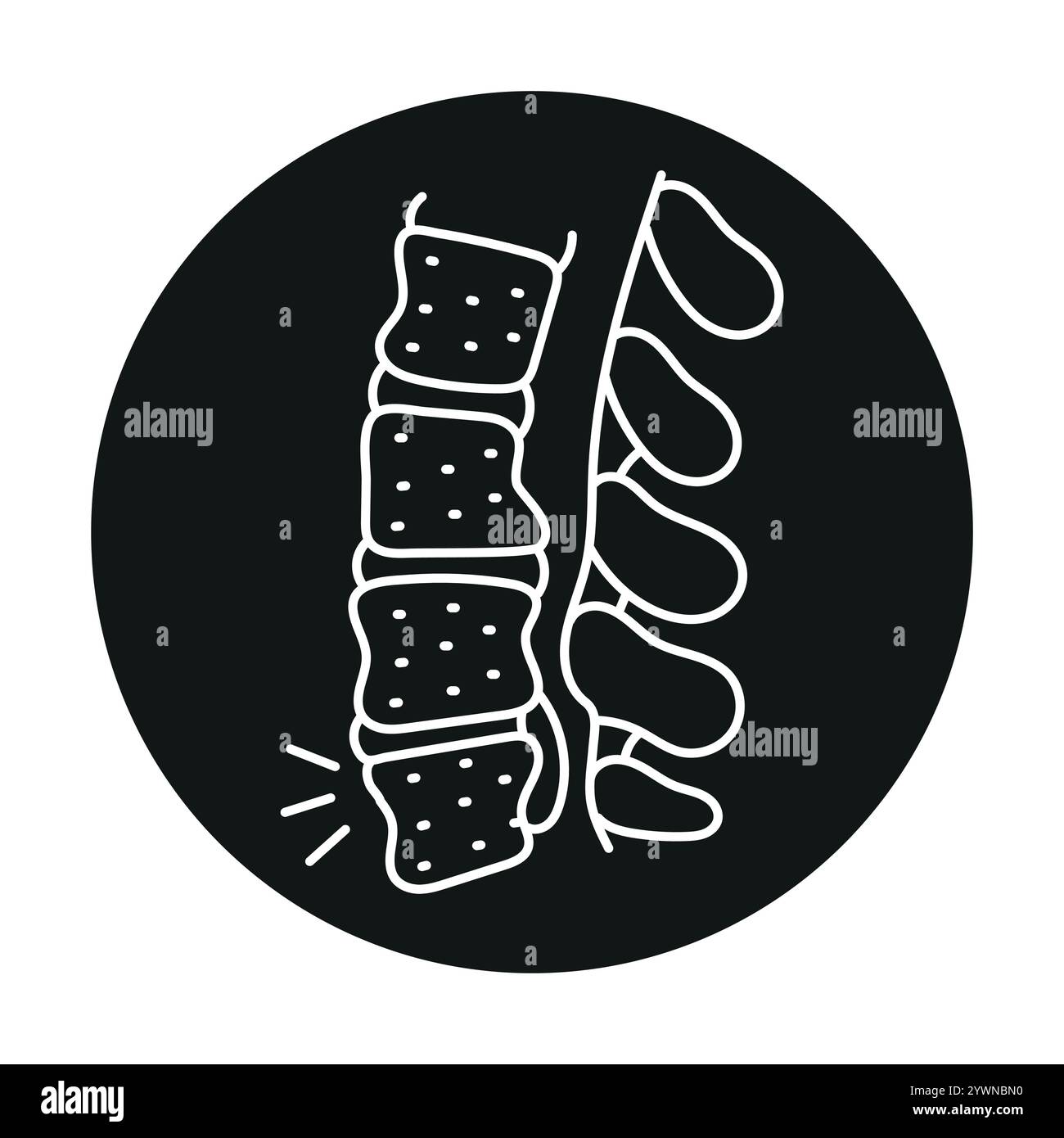 Spinal abscess color line icon. Diseases of the spine. Vertebrology ...