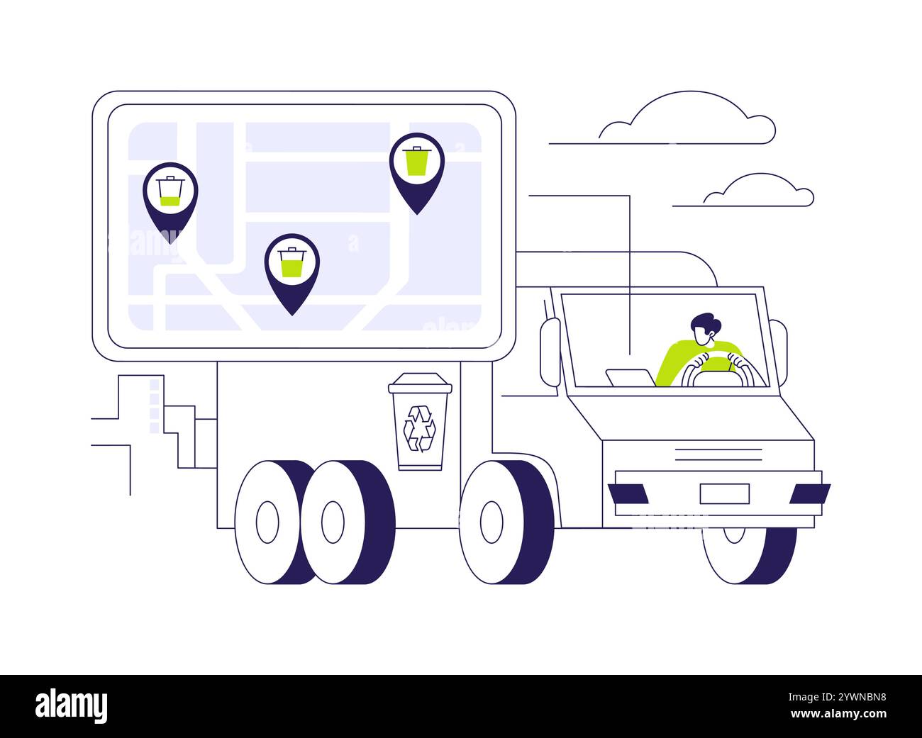 Smart waste collection abstract concept vector illustration Stock ...