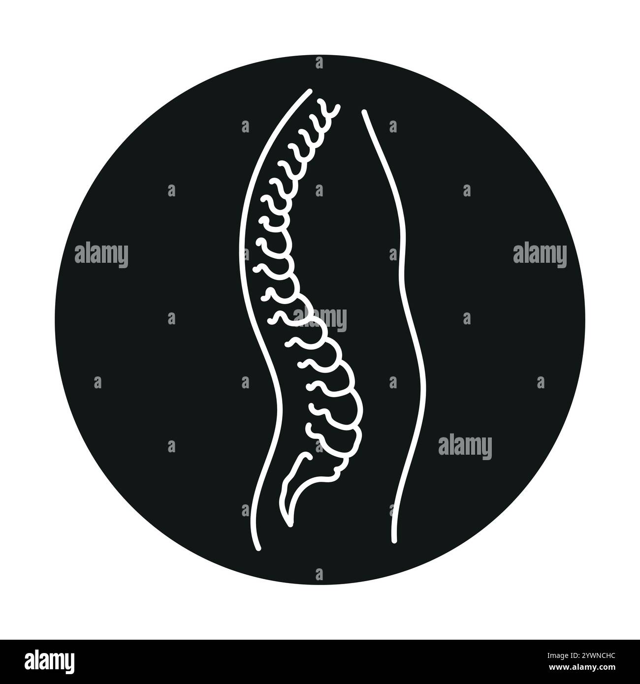 Kyphosis color line icon. Diseases of the spine. Vertebrology. Vector ...