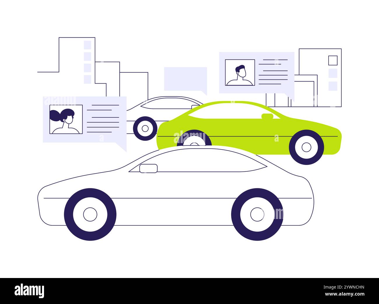 Connected vehicles abstract concept vector illustration Stock Vector ...
