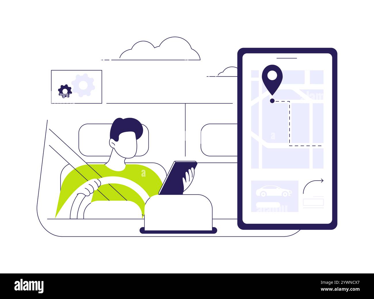 Navigation apps abstract concept vector illustration Stock Vector Image ...