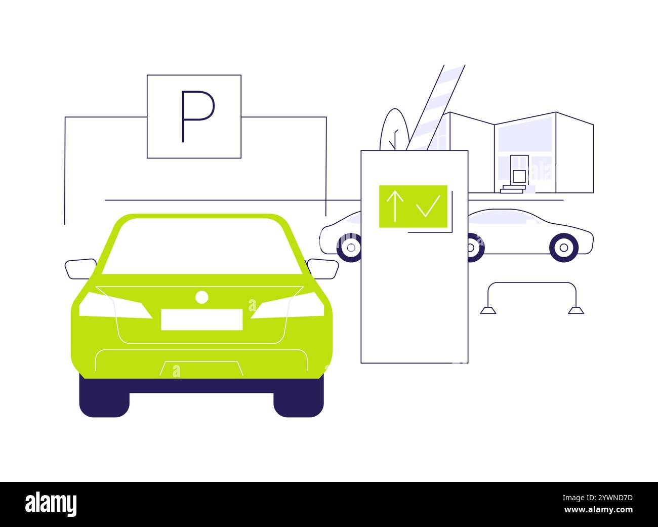 Parking entry station abstract concept vector illustration Stock Vector ...