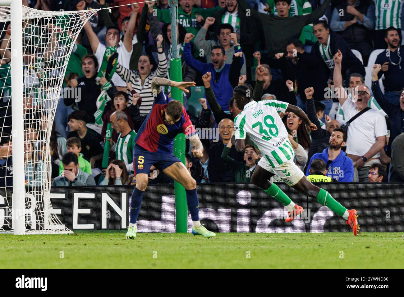 Assane Diao seen celebrating after scoring goal during LaLiga EASPORTS ...