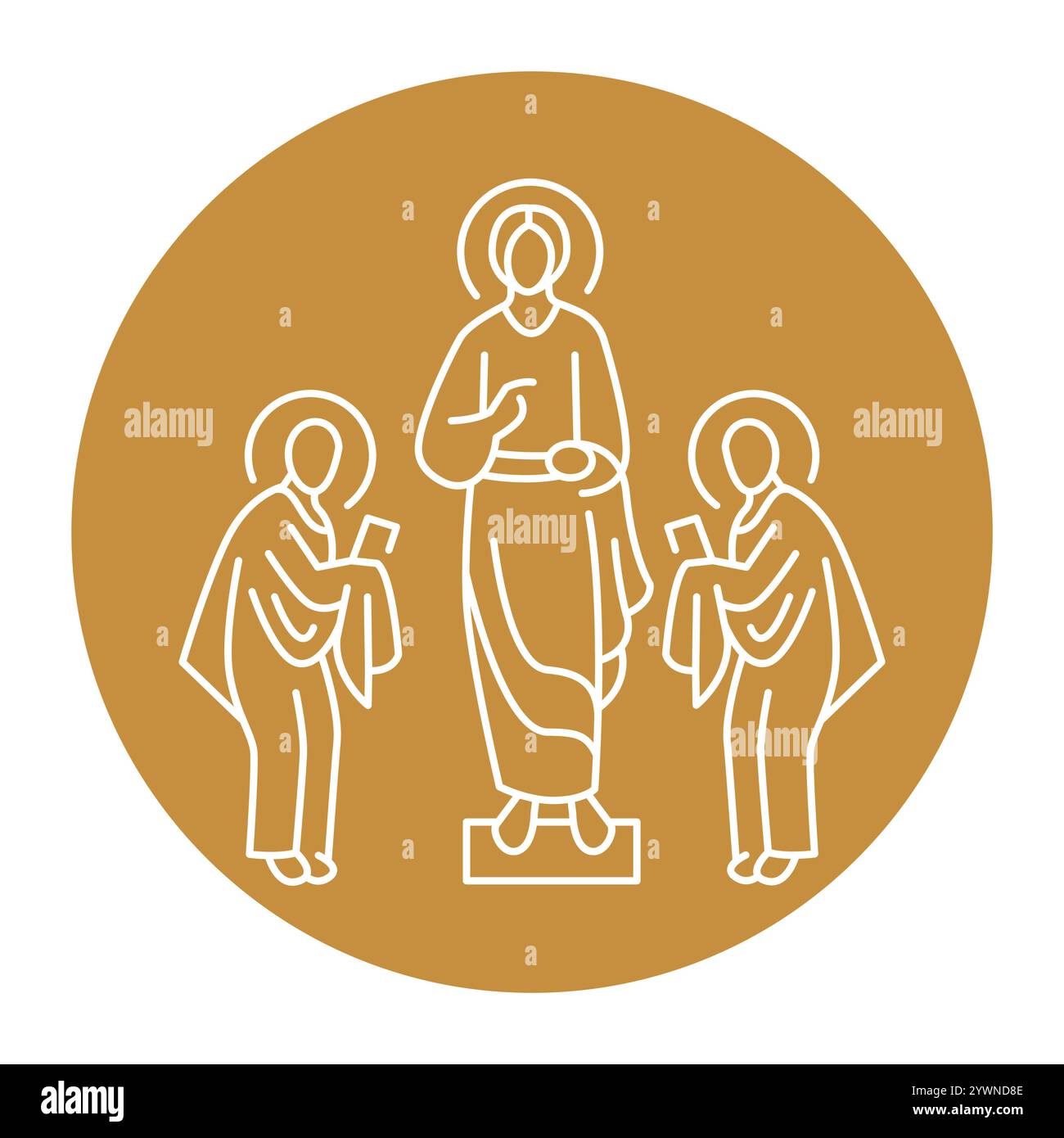 the Feast of the Transfiguration black line icon. Christian holiday concept. Editable stroke ...