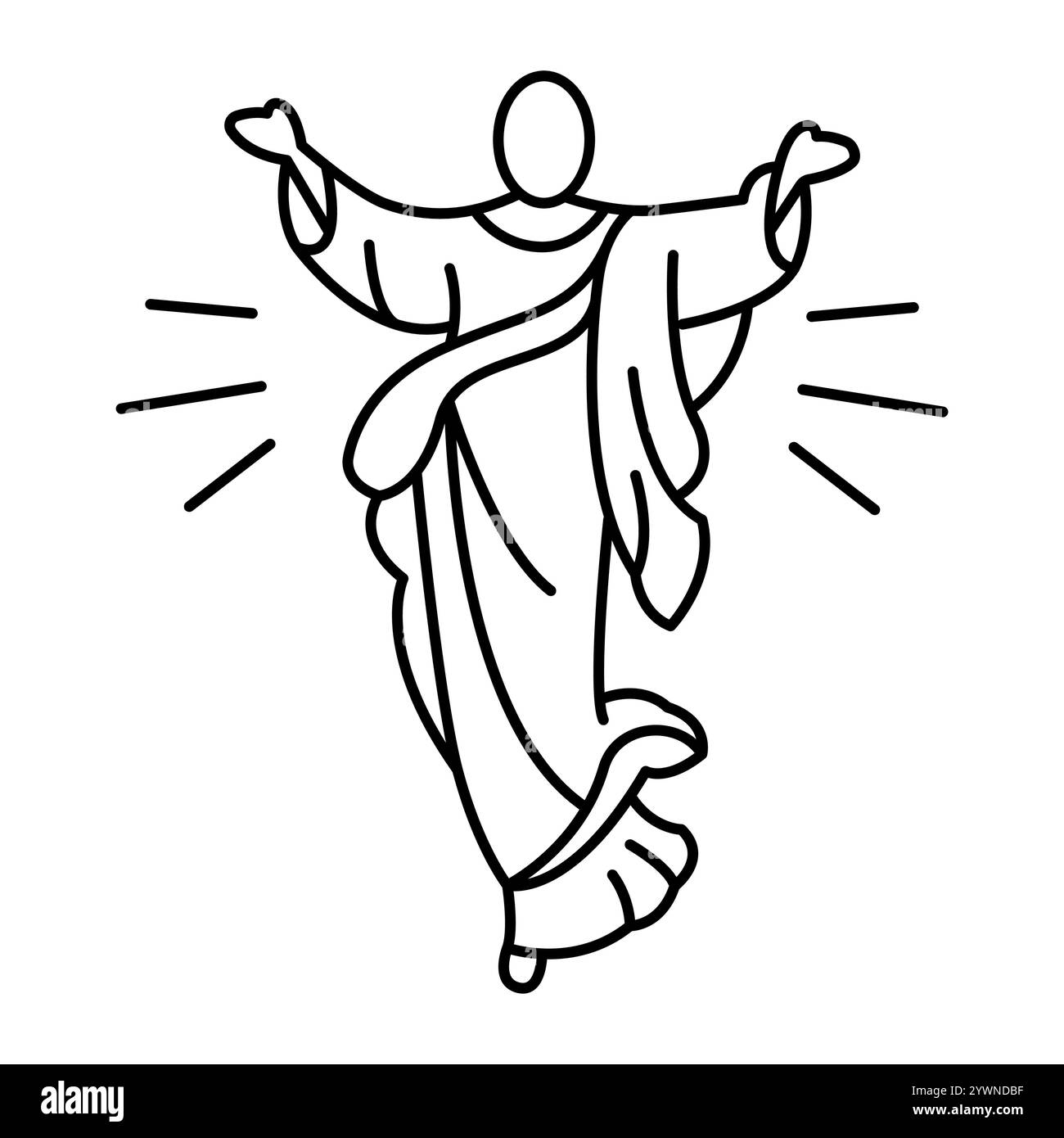 Ascension Day of Jesus Christ black line icon. Christian holiday ...