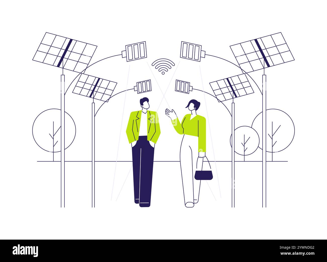 Smart city street lighting abstract concept vector illustration Stock ...