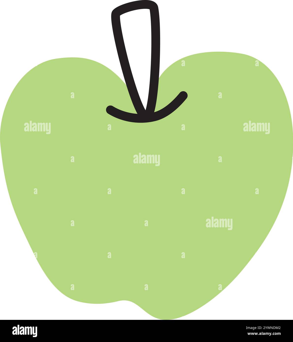 Apple doodle icon hand drawn in a modern minimalistic style Stock ...