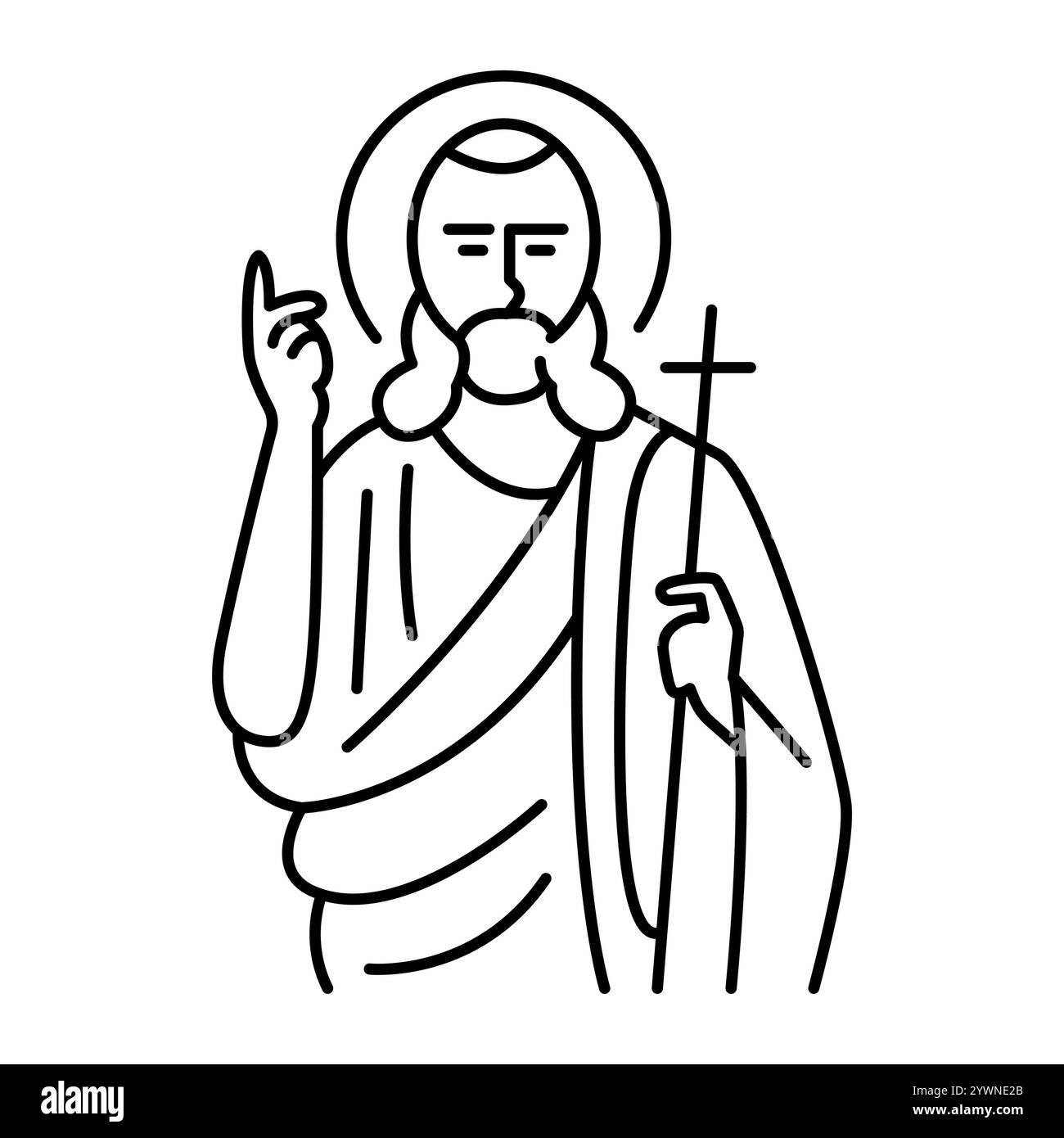 Christmas of John the Baptist black line icon. Christian holiday concept. Editable stroke Stock ...