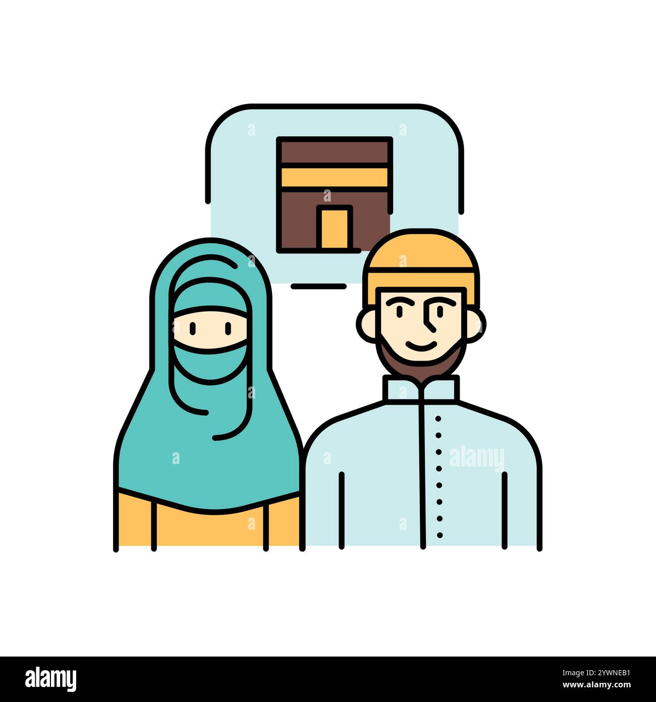 Hajj color icon. Muslim religion.Sign for web page, mobile app, button ...