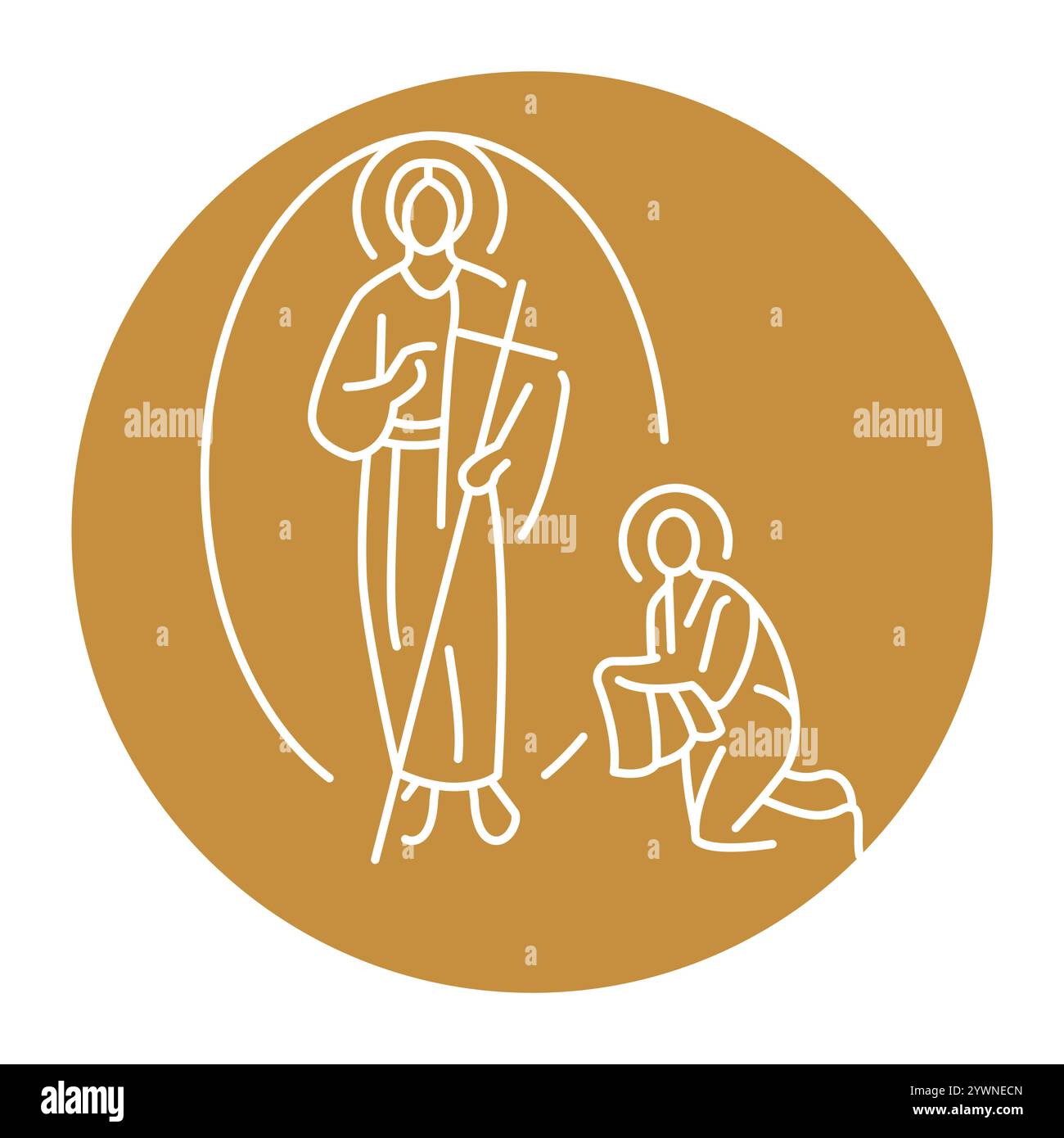 Christian Easter black line icon. Resurrection of Christ concept ...