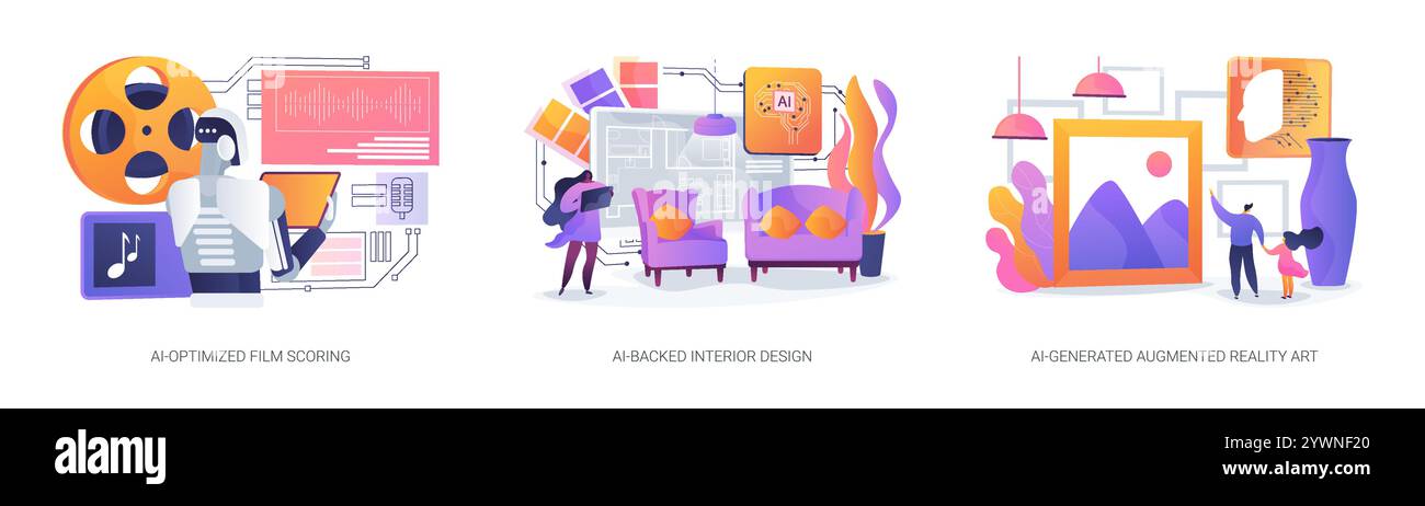 AI-Generated Art abstract concept vector illustrations Stock Vector ...