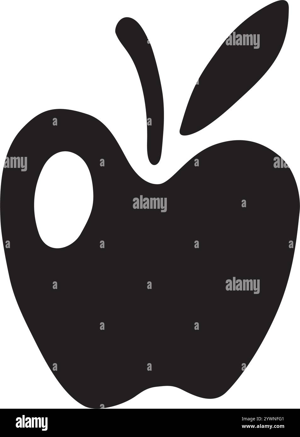Apple doodle icon logo Black and White Stock Photos & Images - Alamy