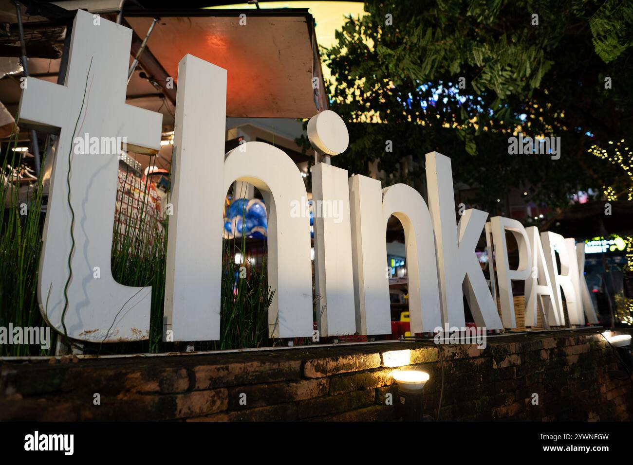 CHIANG MAI, THAILAND - OCTOBER 24, 2023: close up shot of Think Park ...